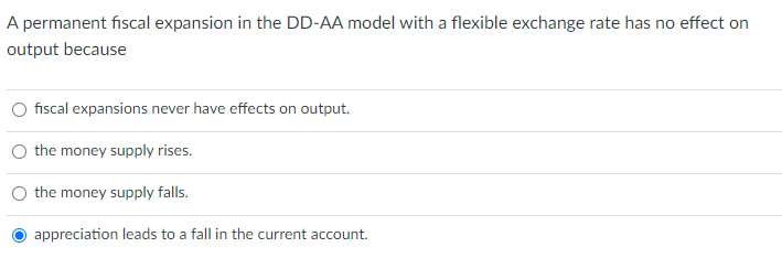 Solved A permanent fiscal expansion in the DD-AA model with | Chegg.com