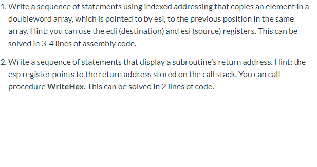 code solution in .asm files. Please also submit a | Chegg.com