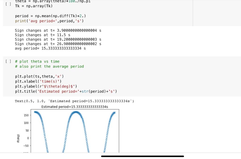 Solved Q2. Simple pendulum [ 25 points] Take the program | Chegg.com