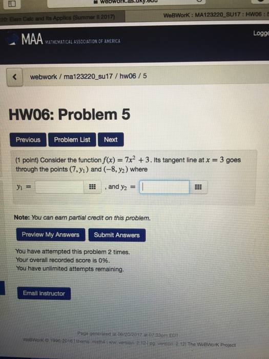 Solved HW06: Problem 1 Previous Problem List Next 1 point) | Chegg.com