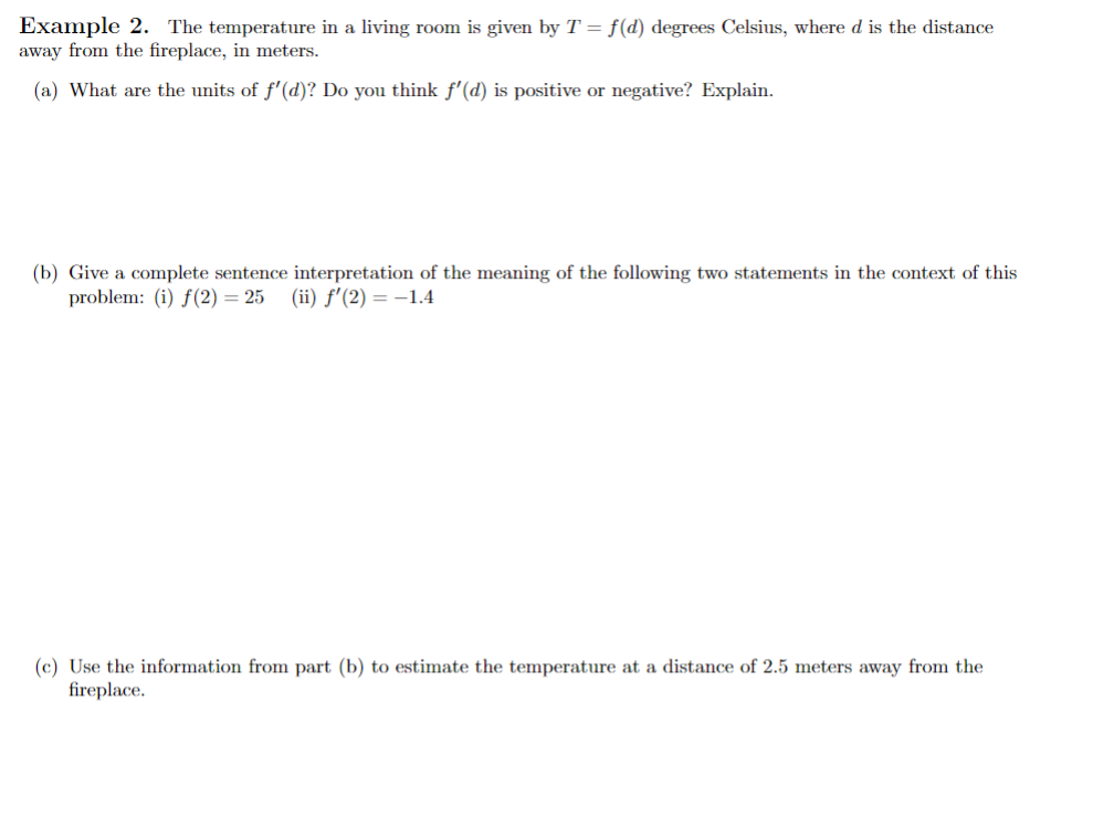 Solved Example 2. The temperature in a living room is given | Chegg.com