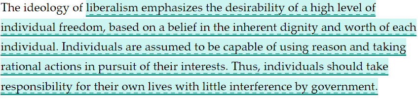 The ideology of liberalism emphasizes the | Chegg.com