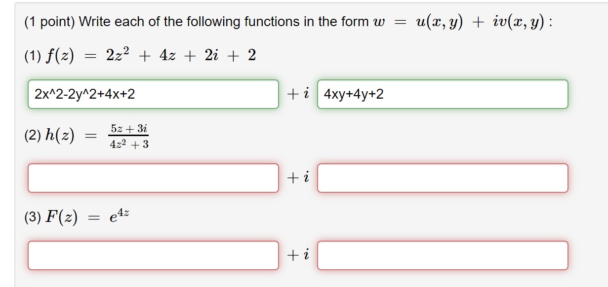 Solved (1 point) Write each of the following functions in | Chegg.com