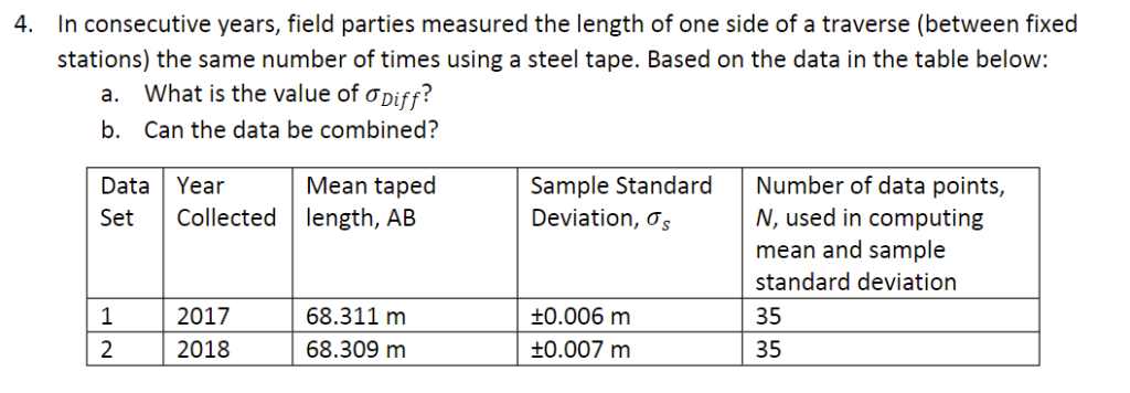 Solved 4 In consecutive years, field parties measured the | Chegg.com
