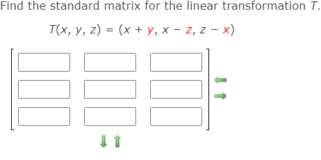 Solved Find the standard matrix for the linear | Chegg.com