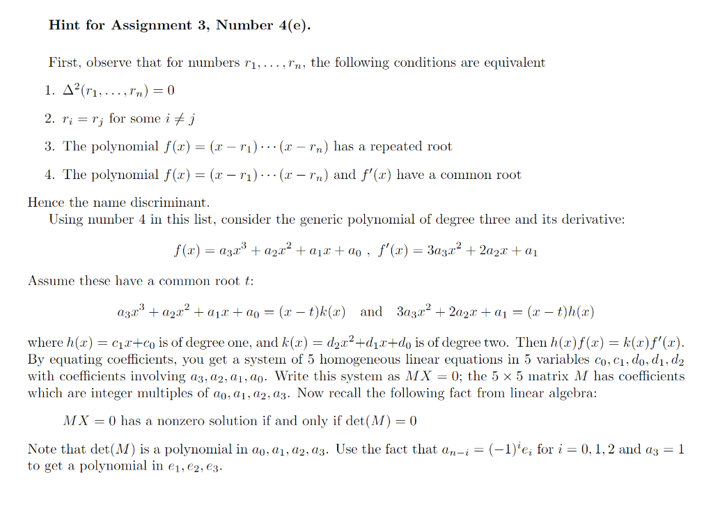 Solved I want the detailed solution of letter $(e)$ only | Chegg.com