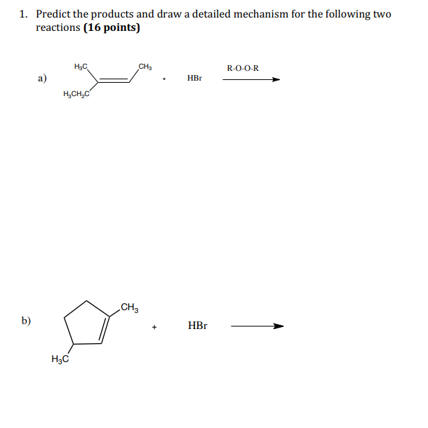 Solved 1. Predict the products and draw a detailed mechanism | Chegg.com