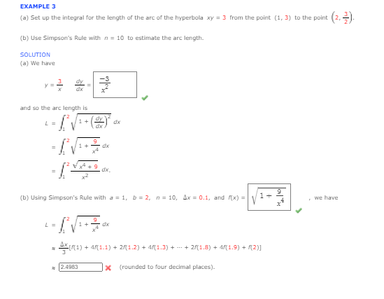 Solved EXAMPLE 3 (a) Set up the integral for the length of | Chegg.com
