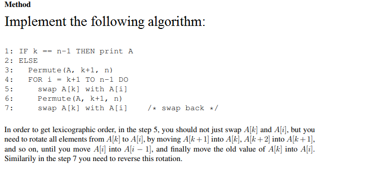 Solved Write this program in C Ordered Permutations the | Chegg.com