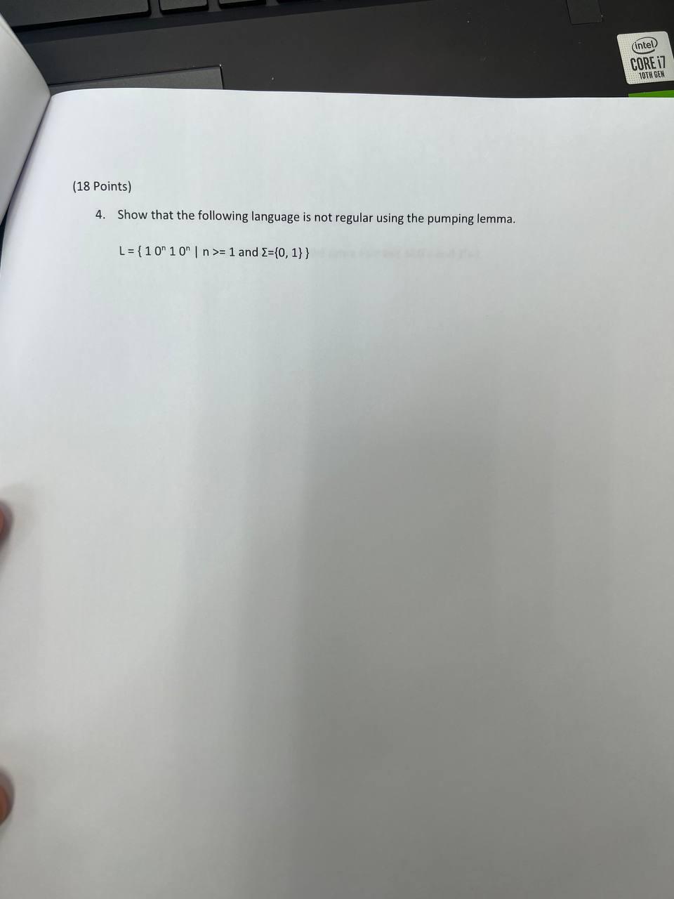 Solved 4. Show that the following language is not regular | Chegg.com