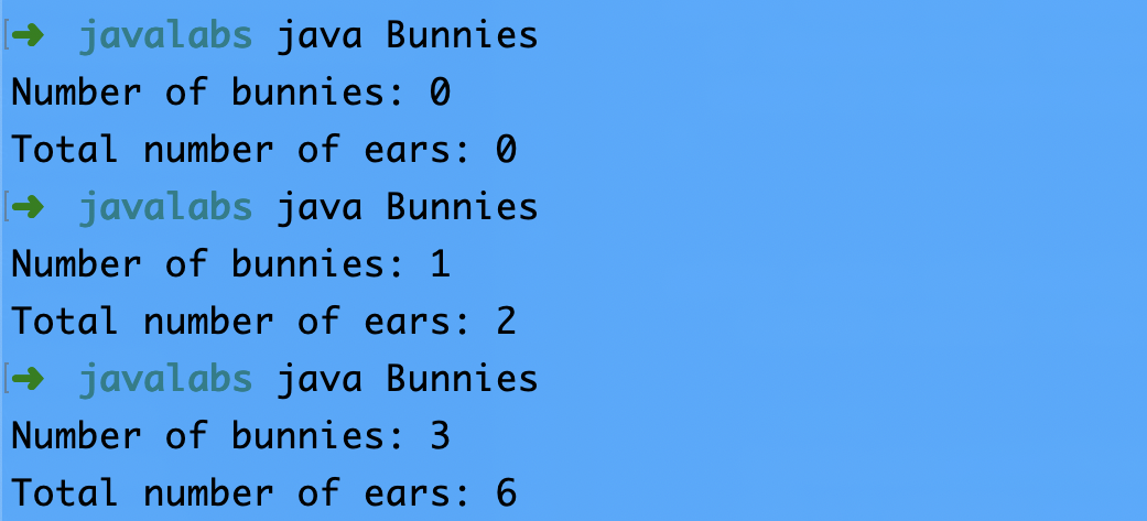 Solved Task 1 Write a program called Bunnies.java to compute | Chegg.com