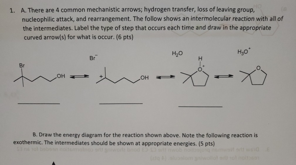 Solved 1. A. There are 4 common mechanistic arrows; hydrogen | Chegg.com
