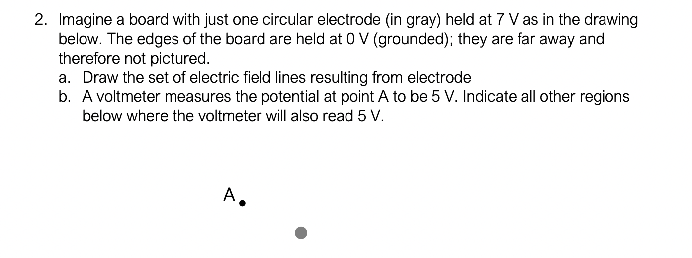 Solved 2. Imagine a board with just one circular electrode | Chegg.com