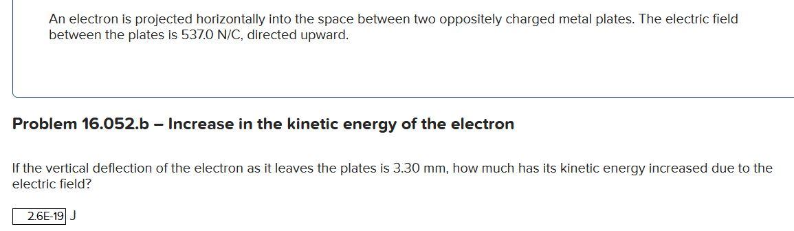 Solved An electron is projected horizontally into the space | Chegg.com