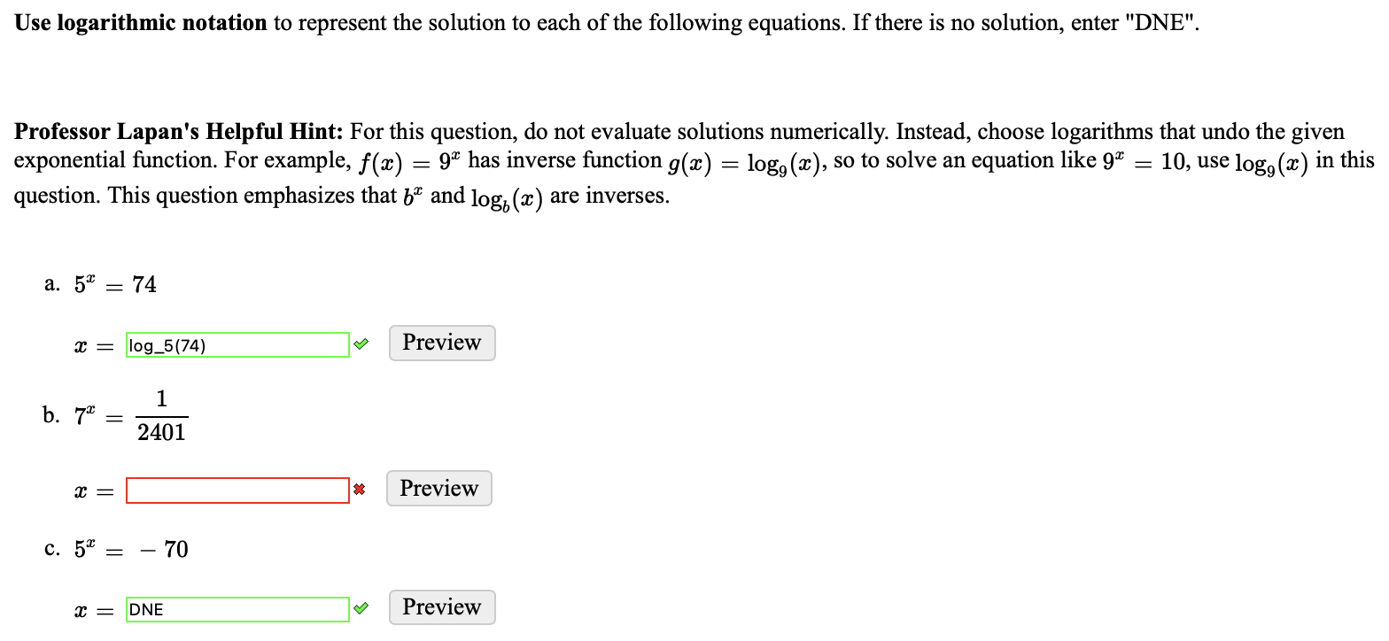 Solved Use logarithmic notation to represent the solution to | Chegg.com