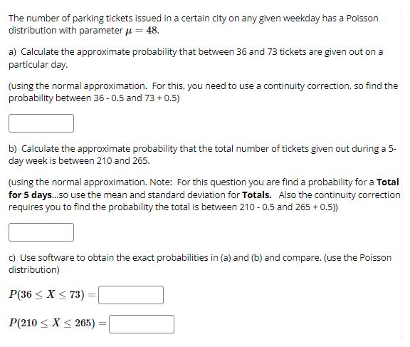 Solved distribution with parameter μ=48. a) Calculate the | Chegg.com