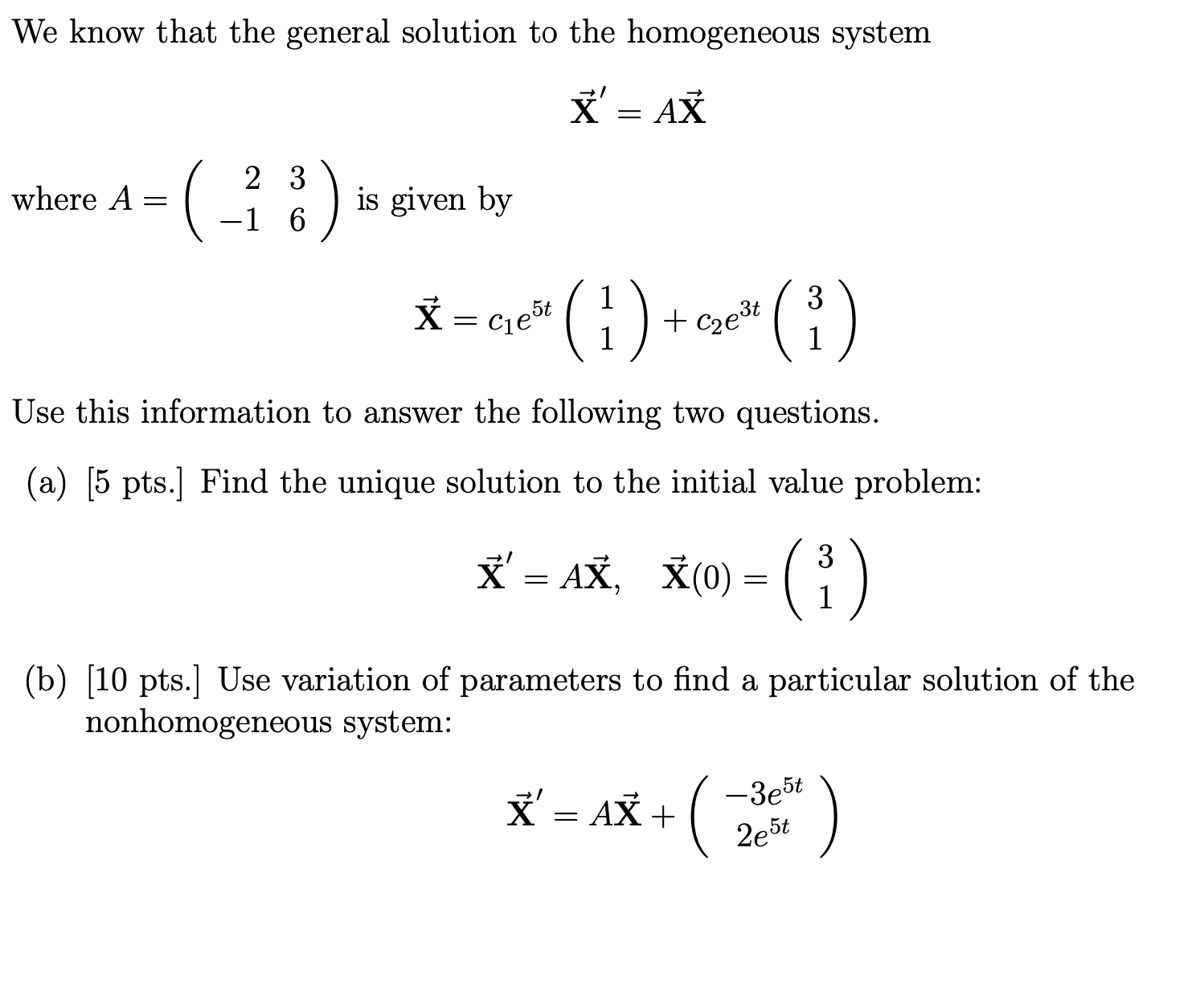 Solved We know that the general solution to the homogeneous | Chegg.com