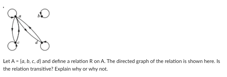 Solved Let A = {a, B, C, D} And Define A Relation R On A. 