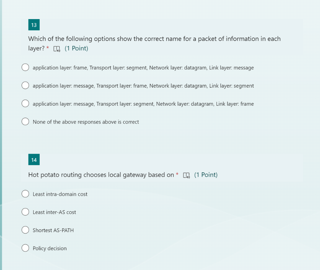 Solved 13 Which of the following options show the correct | Chegg.com