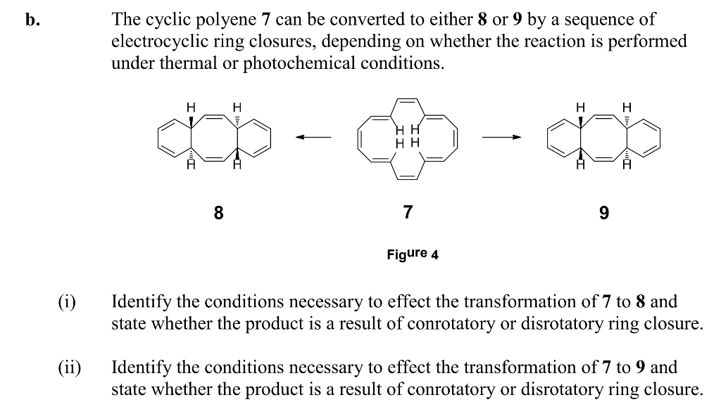 Solved b. The cyclic polyene 7 can be converted to either 8 | Chegg.com