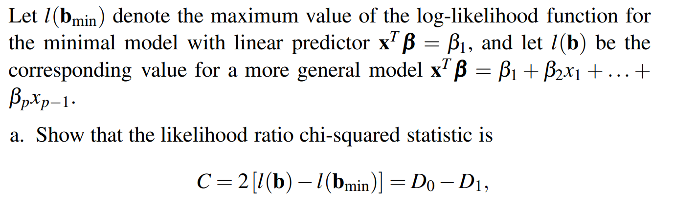 Solved Let l(bmin) denote the maximum value of the | Chegg.com