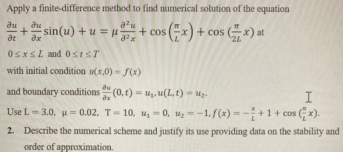 Apply finite difference method to find numerical | Chegg.com