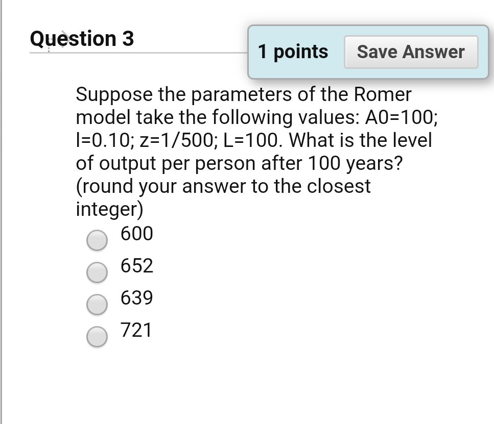 Solved Question 1 1 pointsSave Answer Suppose the parameters | Chegg.com