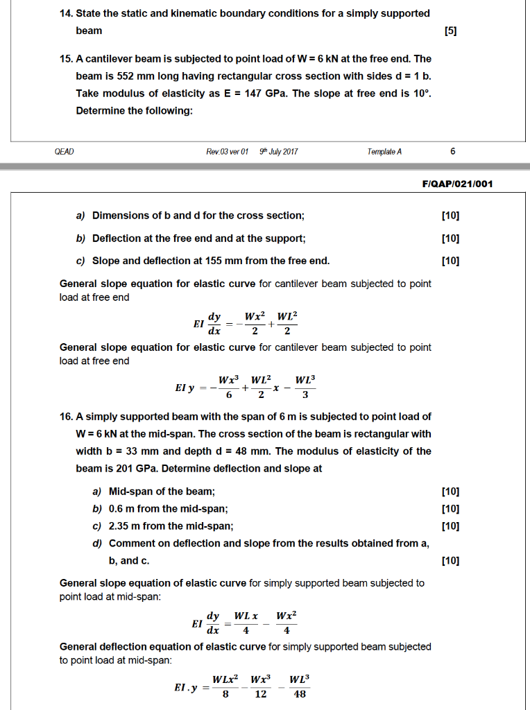 Solved 14. State the static and kinematic boundary | Chegg.com