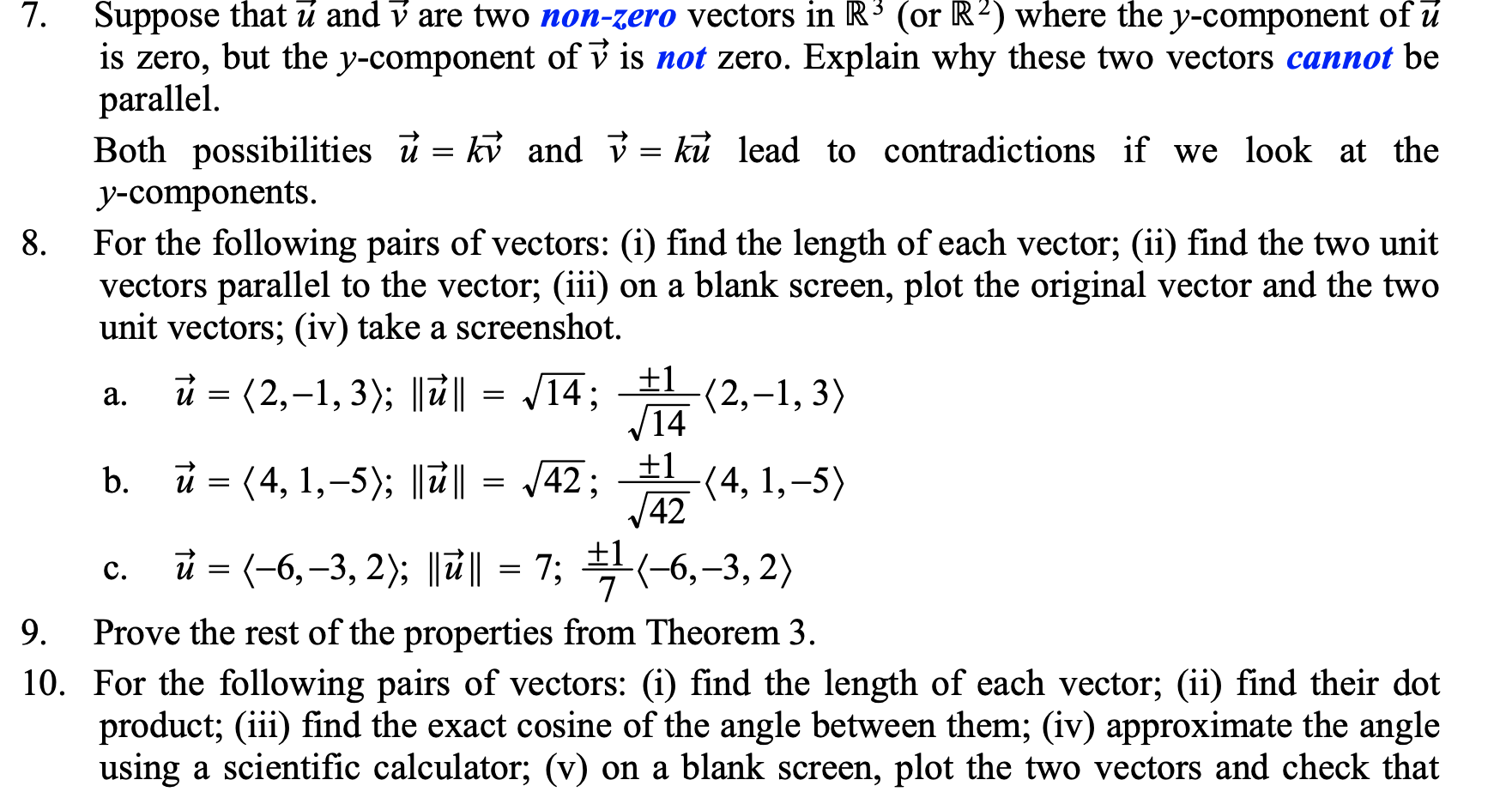 Solved 7. Suppose that ū and v are two non-zero vectors in | Chegg.com