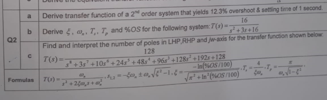 Solved \begin{tabular}{|l|l} a & Derive transfer function of | Chegg.com