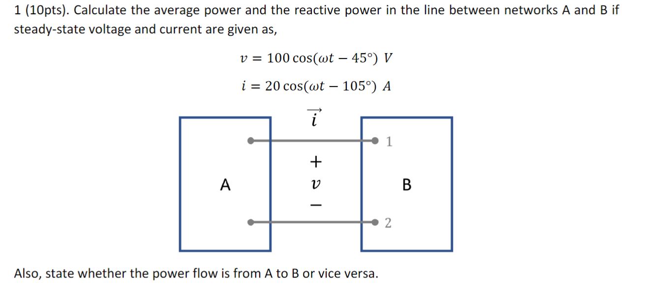 Solved Calculate the average power and the reactive power in | Chegg.com