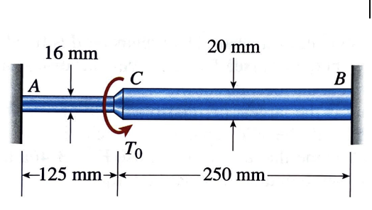Solved A stepped shaft ACB having solid circular cross | Chegg.com