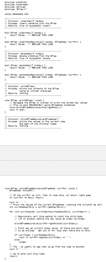 Solved The class named BTreeNode is defined for you and is | Chegg.com