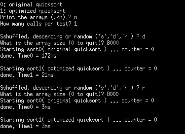Solved C++ Code fill Optimized Quicksort Please check my | Chegg.com