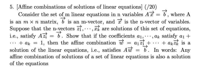 Solved 5. [Affine combinations of solutions of linear | Chegg.com