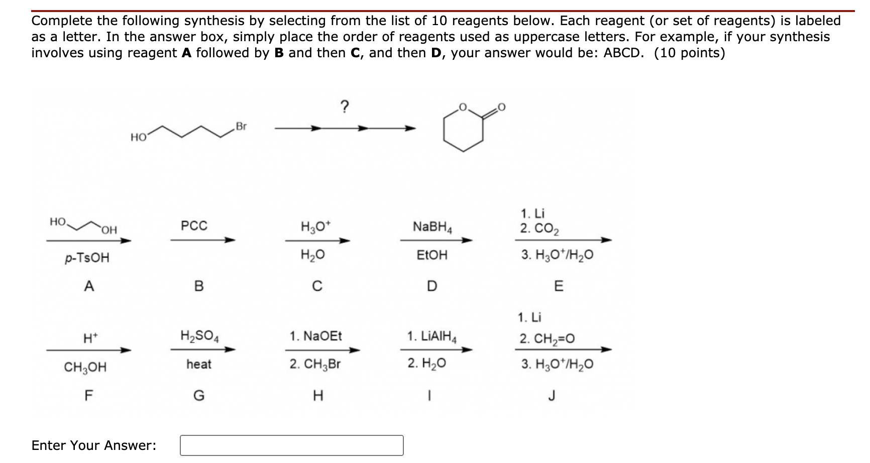 Solved Complete the following synthesis by selecting from | Chegg.com