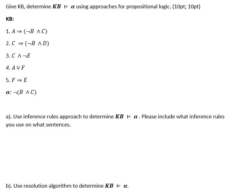 Solved Give KB, determine KB E a using approaches for | Chegg.com