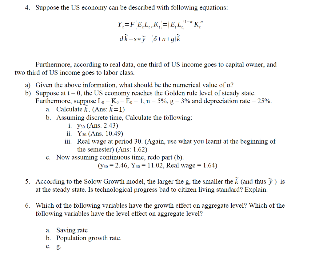 Solved For question 4 and 5, use the following equations: F | Chegg.com