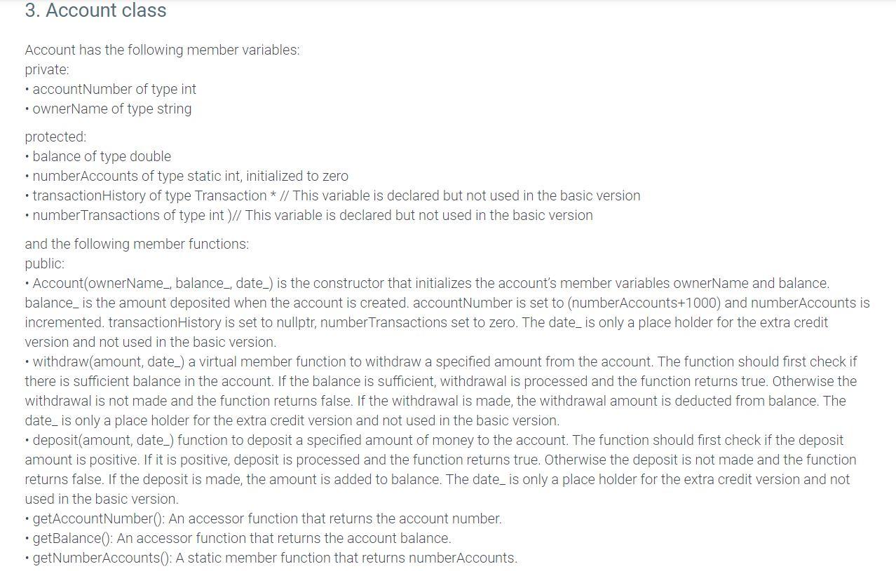 Solved Please help me code the following in C++. I have | Chegg.com