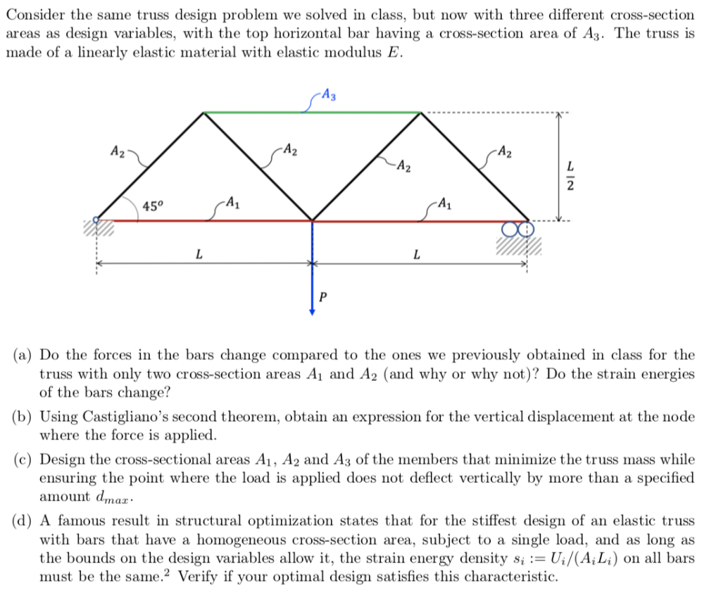 Solved Consider the same truss design problem we solved in | Chegg.com