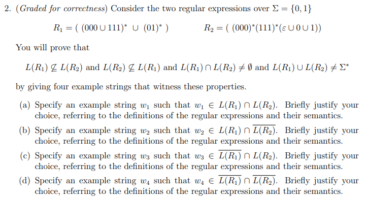 Solved 2. (Graded for correctness) Consider the two regular | Chegg.com