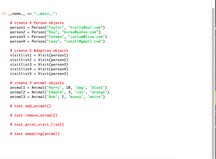 *IN PYTHON* Define a Visit class, that creates | Chegg.com