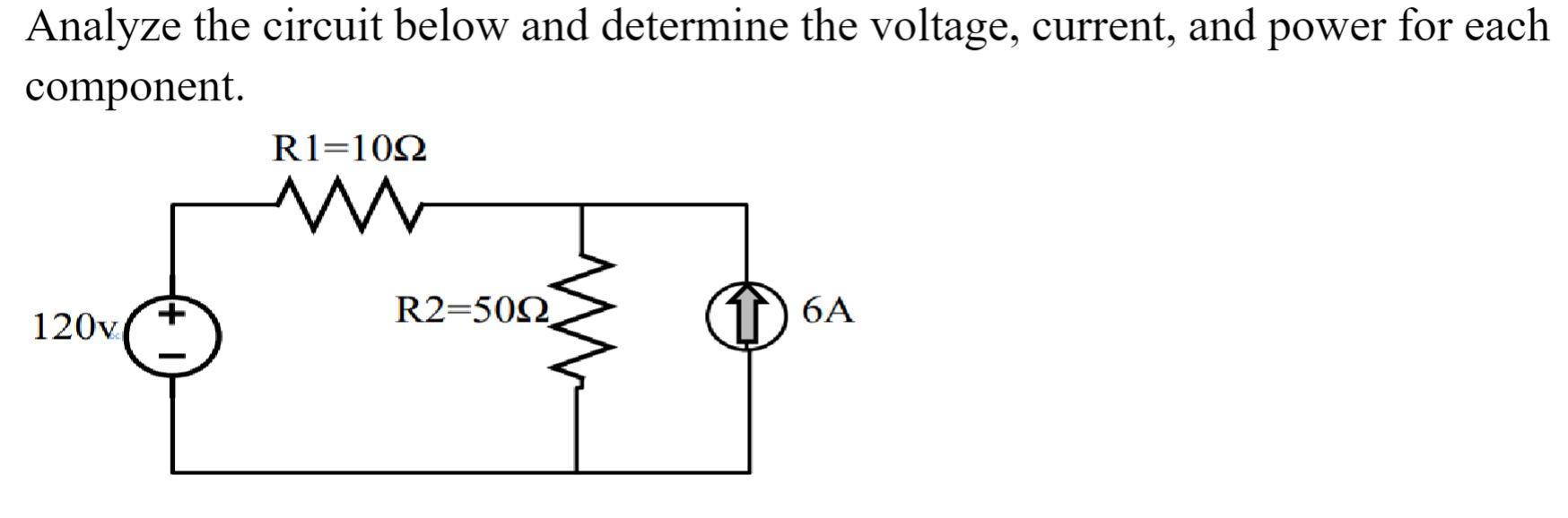 Solved Analyze the circuit below and determine the voltage, | Chegg.com