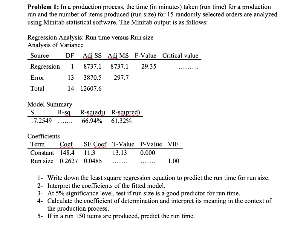 Solved Problem 1: In a production process, the time in | Chegg.com