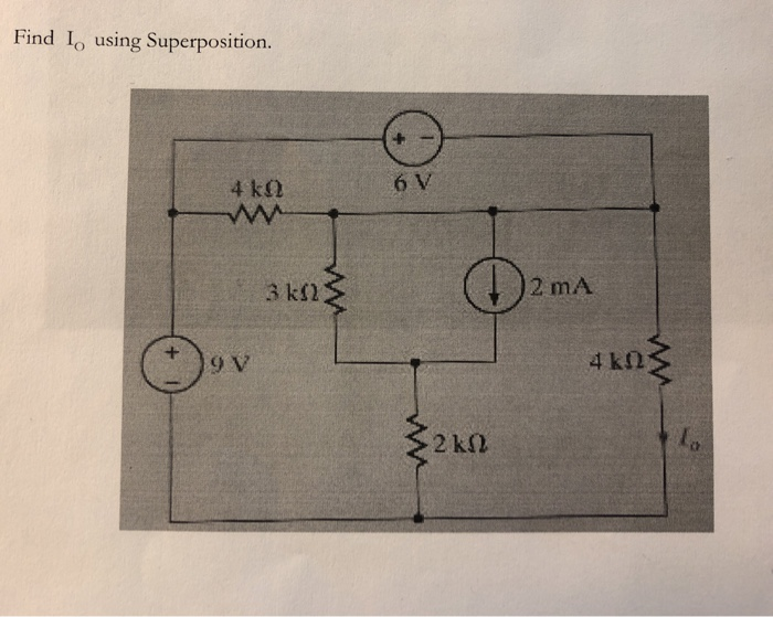 Solved Find Io using Superposition. όν 3 ks2 2 mA | Chegg.com