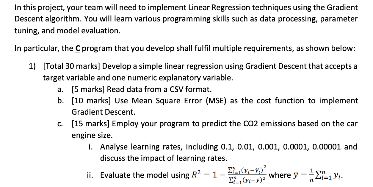 In this project, your team will need to implement | Chegg.com