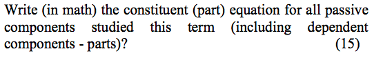 Write (in math) the constituent (part) equation for | Chegg.com