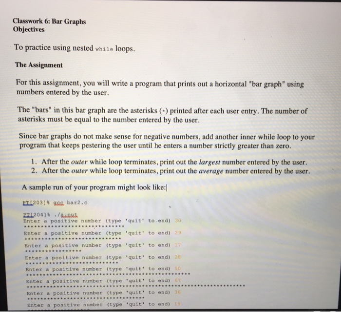 Solved Classwork 6: Bar Graphs Objectives To practice using | Chegg.com