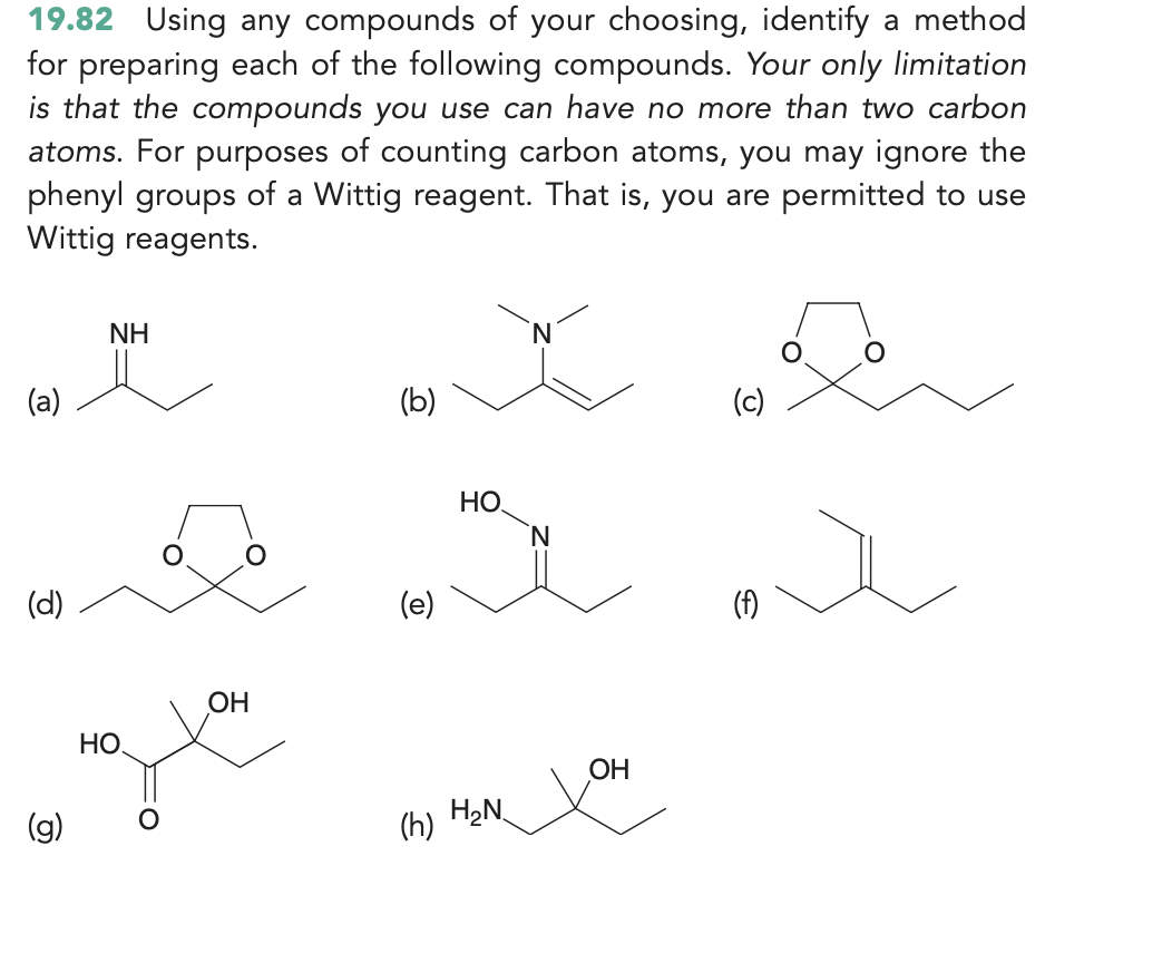 Solved 19.82 Using any compounds of your choosing, identify | Chegg.com