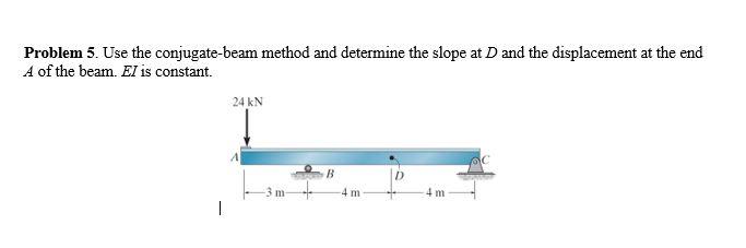 Solved Problem 5. Use the conjugate-beam method and | Chegg.com